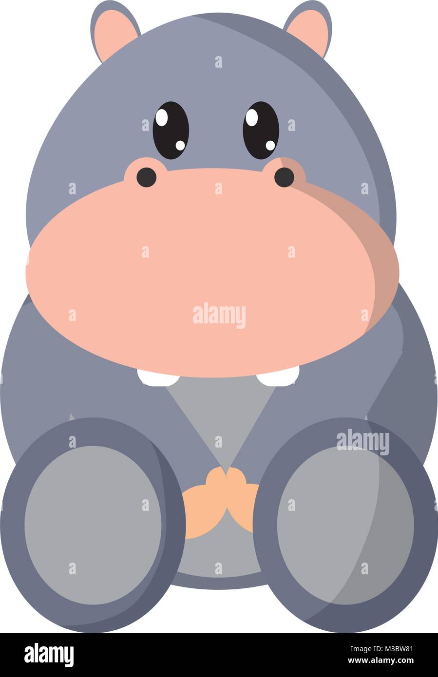colorful hippopotamus cute wild animal character Stock Vector Image ...