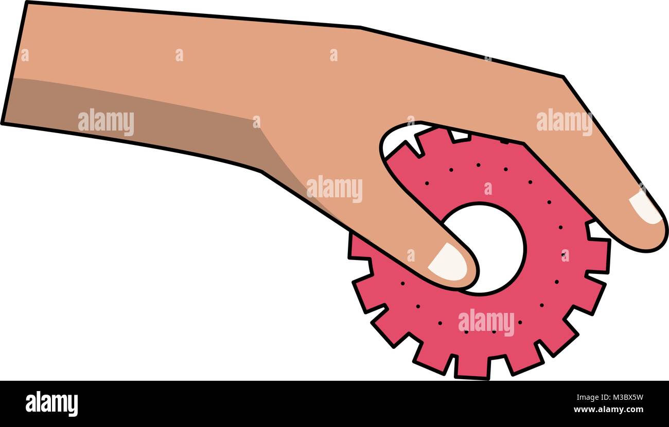 Hand with gear Stock Vector Image & Art - Alamy