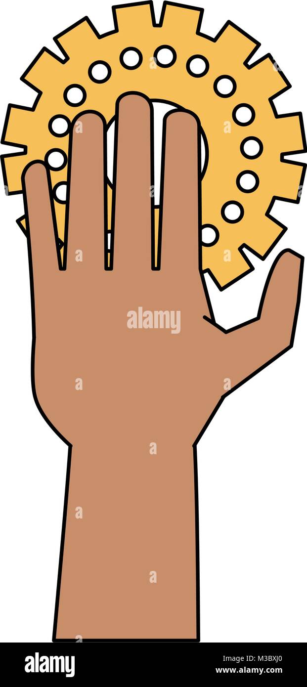 Hand with gear Stock Vector Image & Art - Alamy