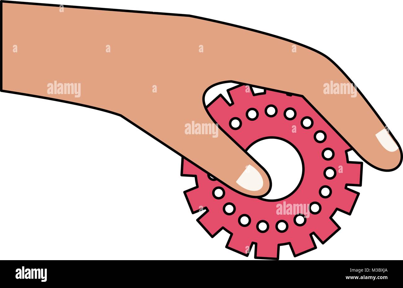 Hand with gear Stock Vector Image & Art - Alamy