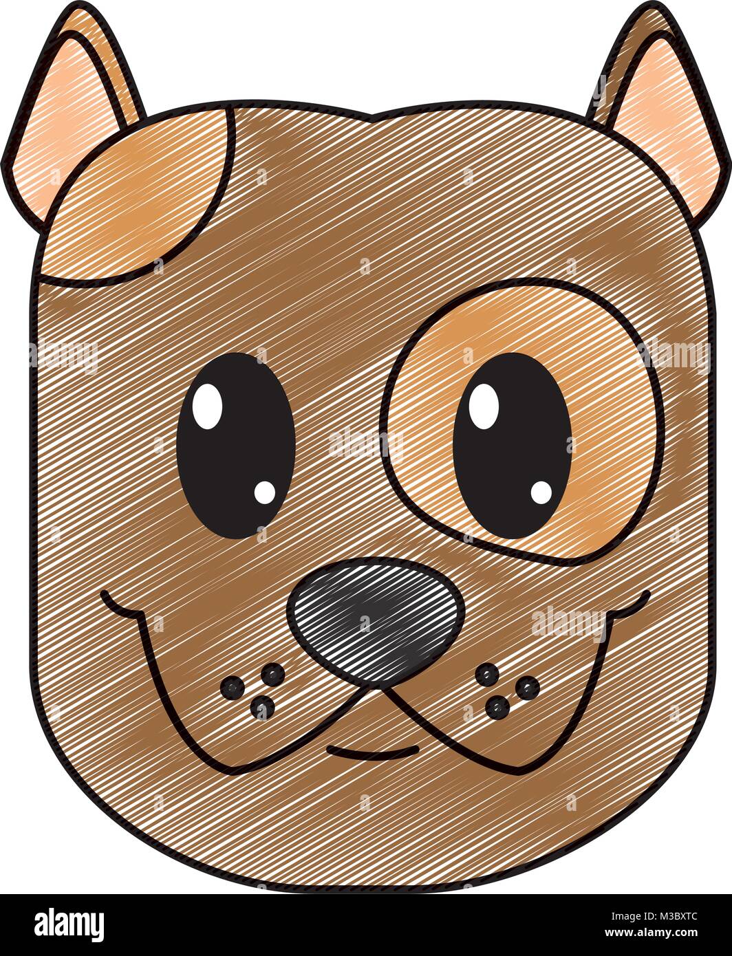 grated happy dog head cute animal character Stock Vector Image & Art ...