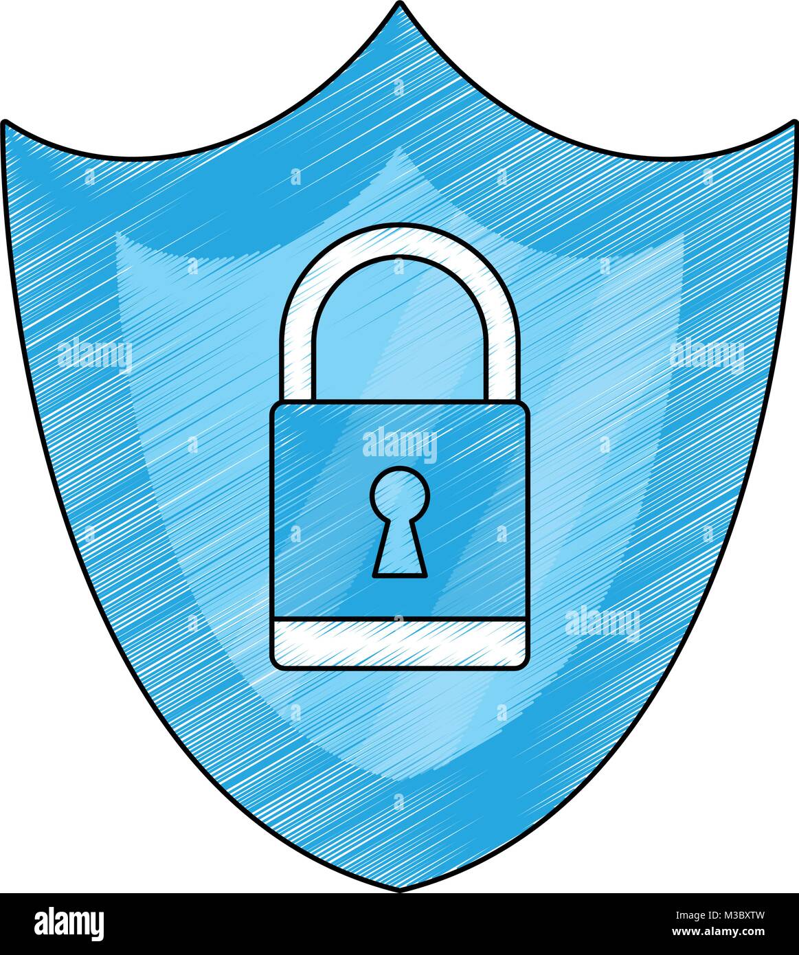 Security shield draw icon vector Stock Vector Images - Alamy