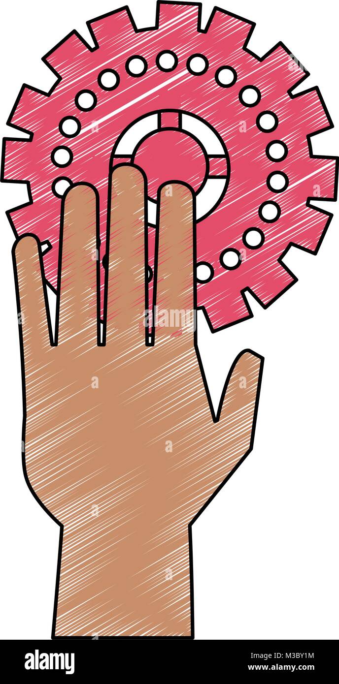Hand with gear Stock Vector Image & Art - Alamy