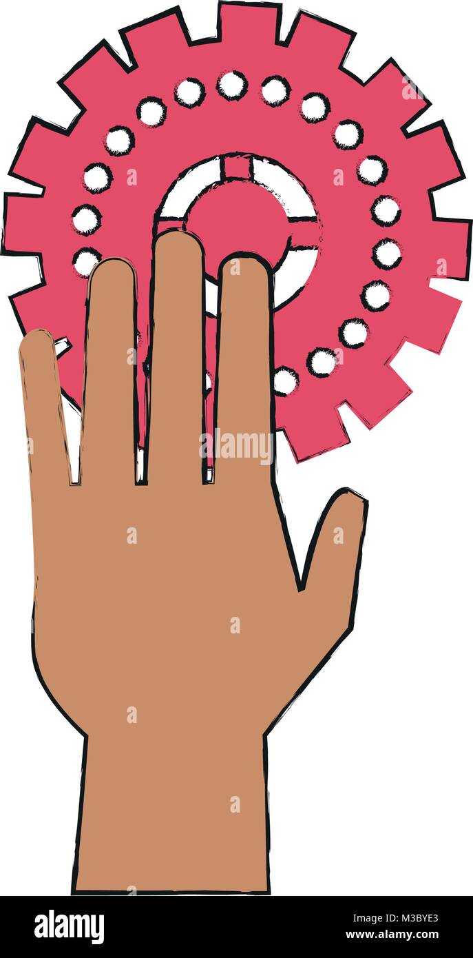 Hand with gear Stock Vector Image & Art - Alamy