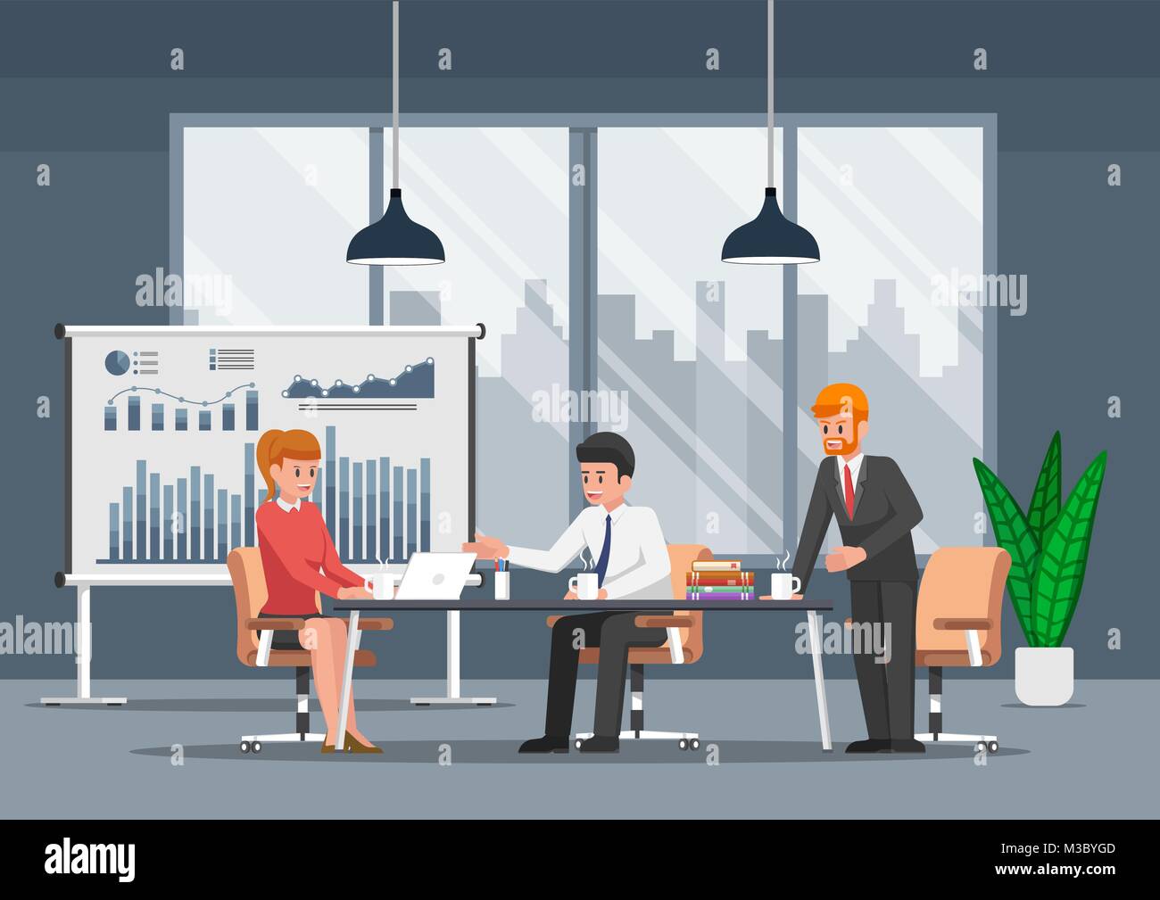 Smiling businessman in coworking Stock Vector Images - Alamy