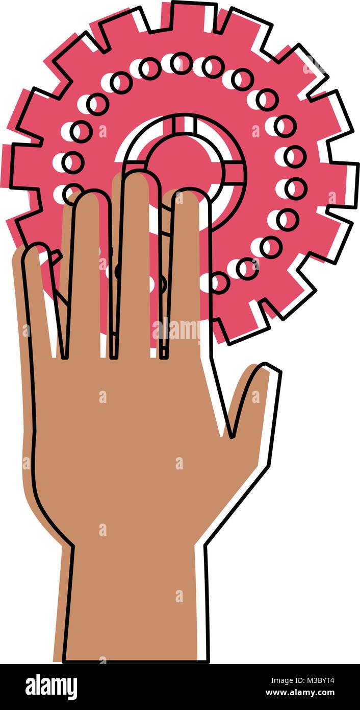 Hand with gear Stock Vector Image & Art - Alamy