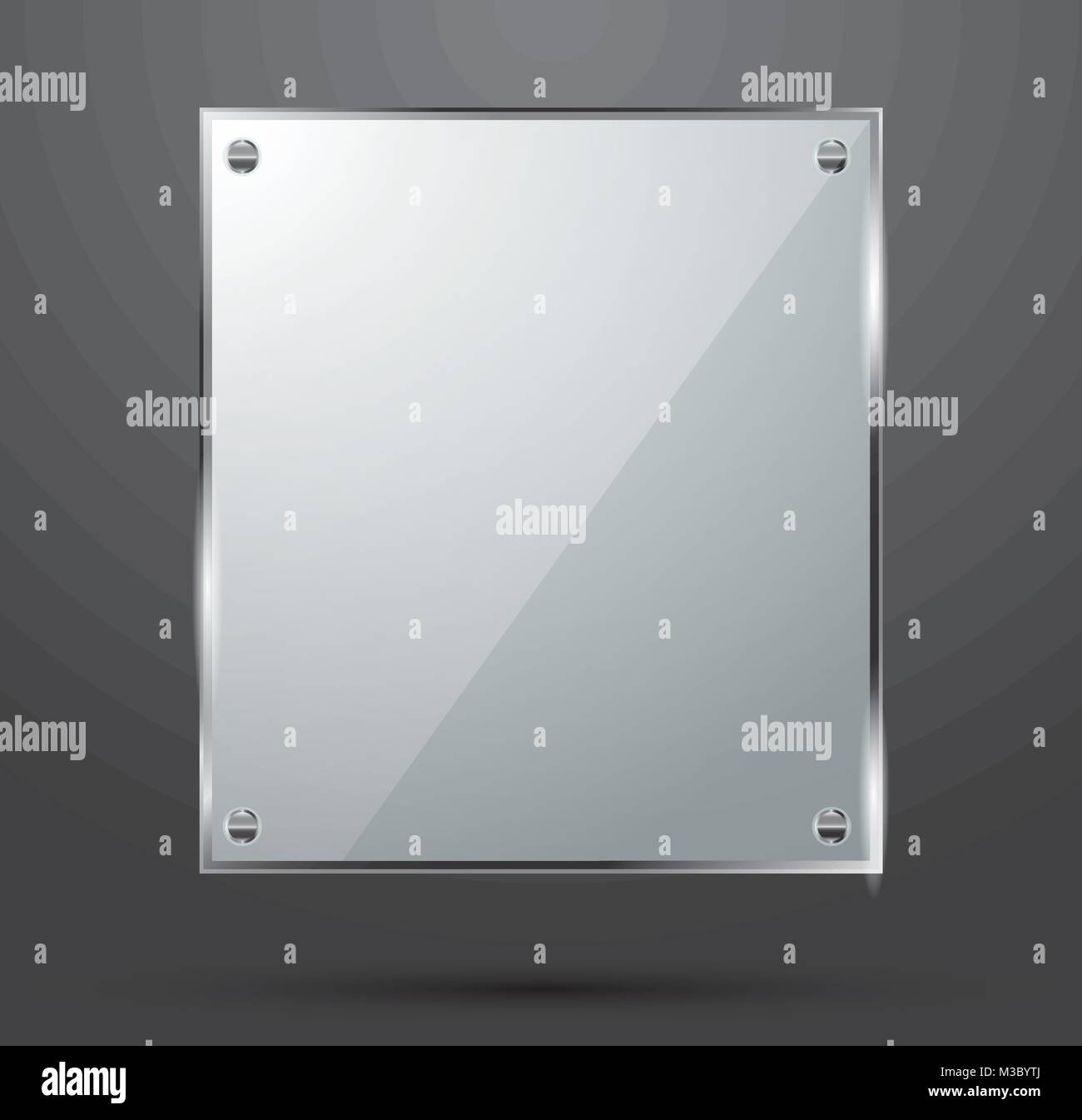 Glass Plate Isolated On Dark Background. Vector Illustration Stock ...