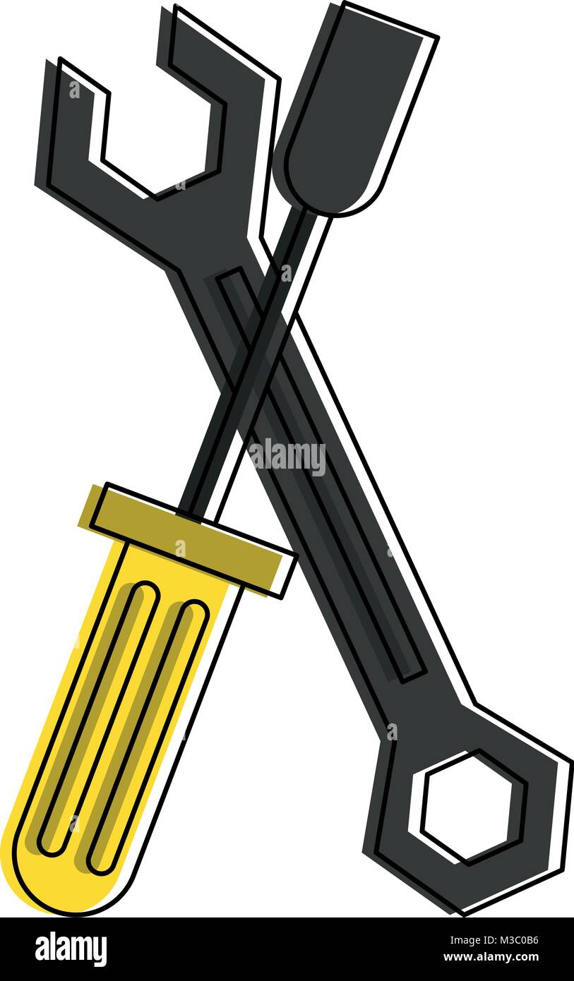 Construction tools crossed Stock Vector Image & Art - Alamy