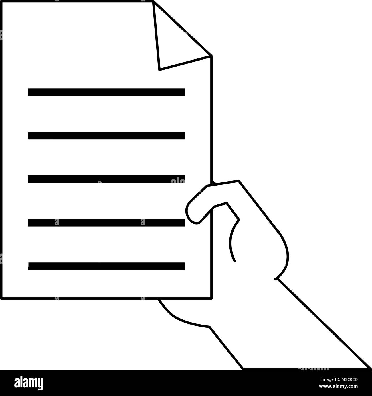 Hand holding paperwork Black and White Stock Photos & Images - Alamy