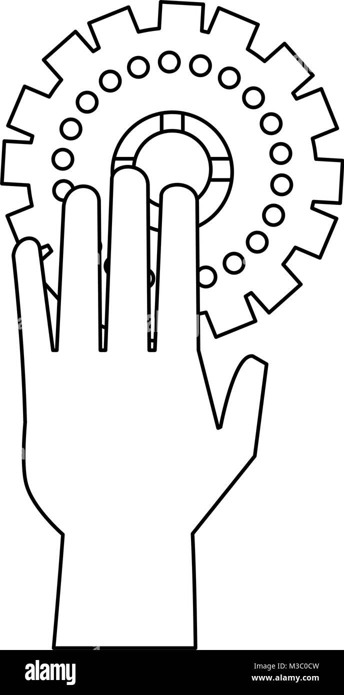 Hand with gear Stock Vector Image & Art - Alamy