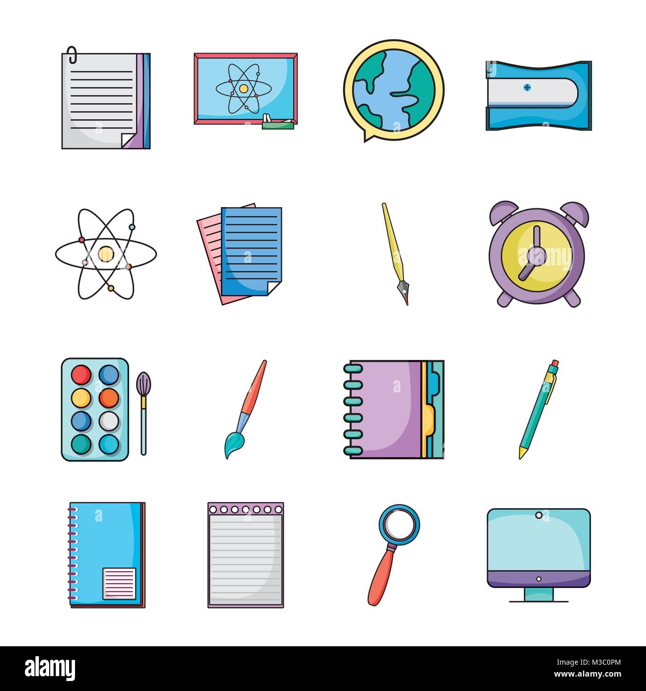 set education school utensils icons Stock Vector Image & Art - Alamy