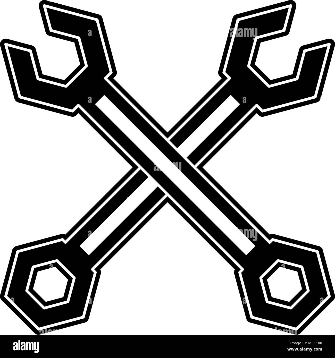 Wrenchs crossed symbol hi-res stock photography and images - Alamy