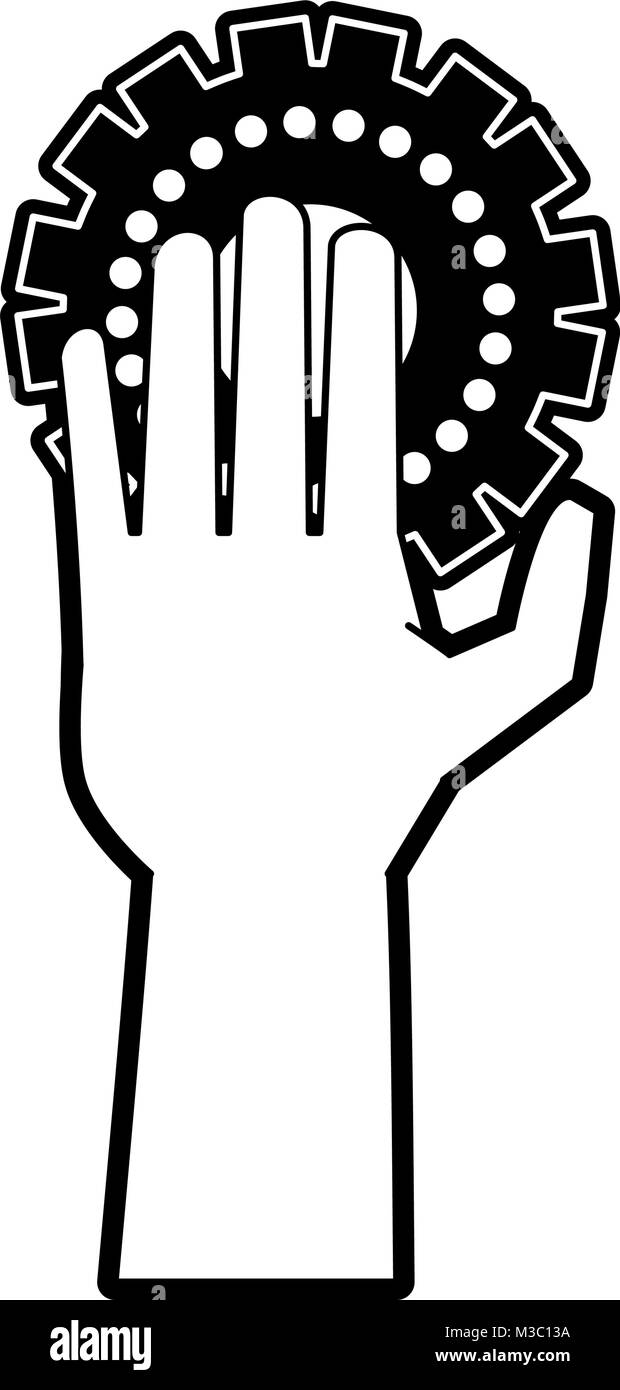 Hand with gear Stock Vector Image & Art - Alamy
