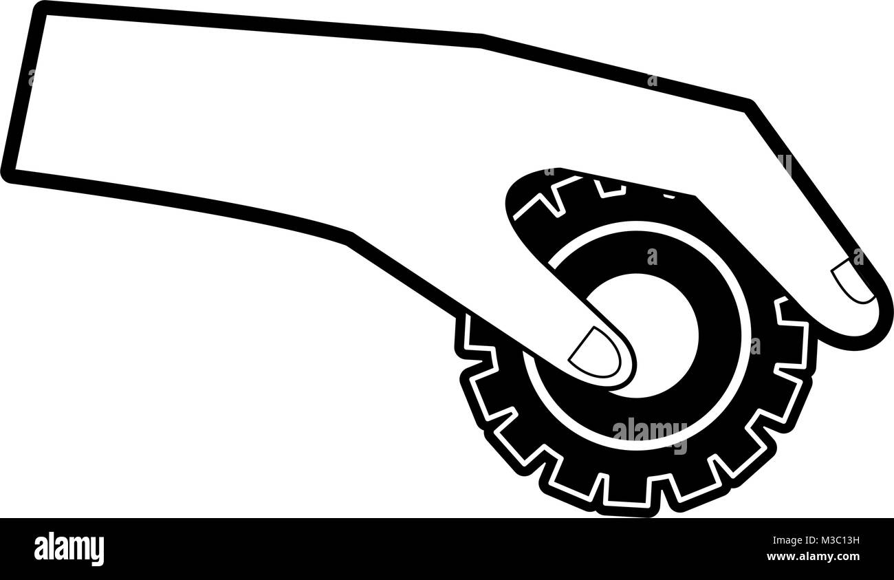 Hand with gear Stock Vector Image & Art - Alamy