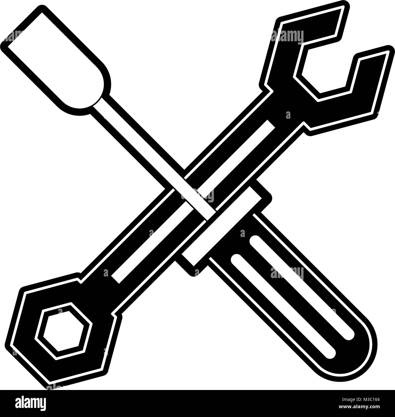 White crossed screwdriver wrench tools hi-res stock photography and ...