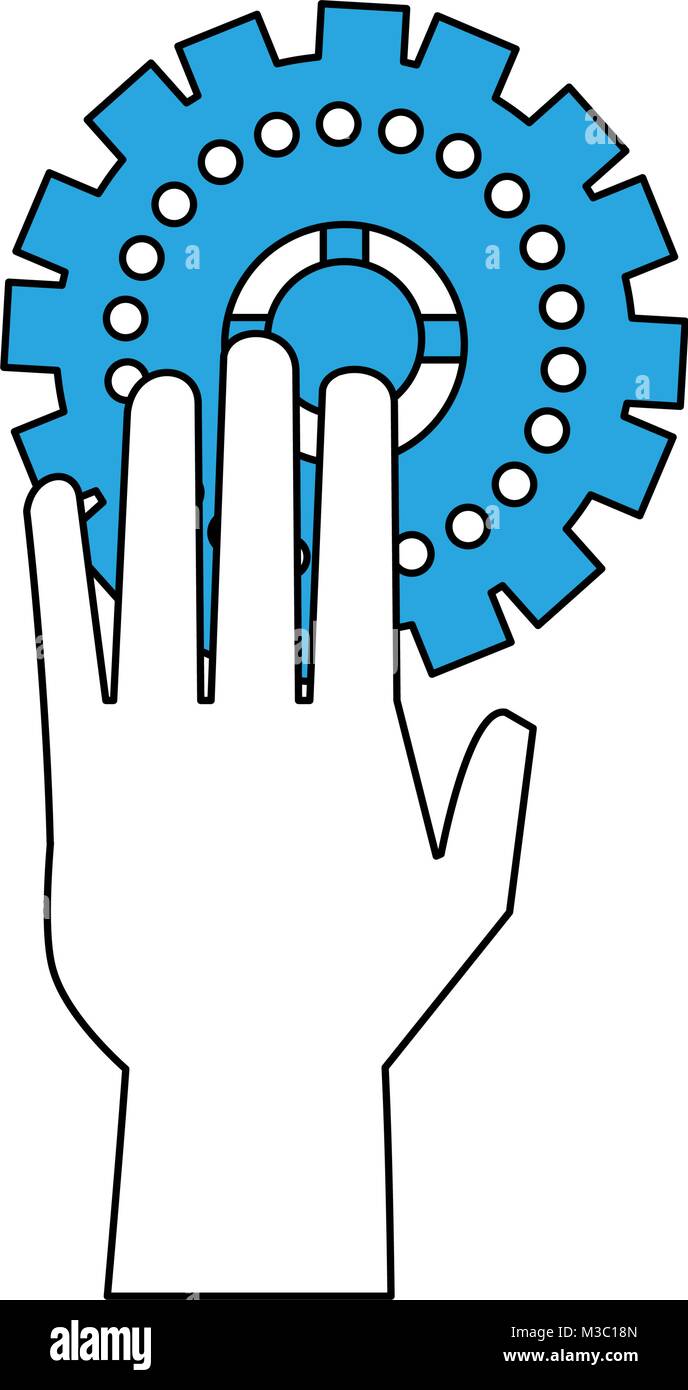 Hand with gear Stock Vector Image & Art - Alamy