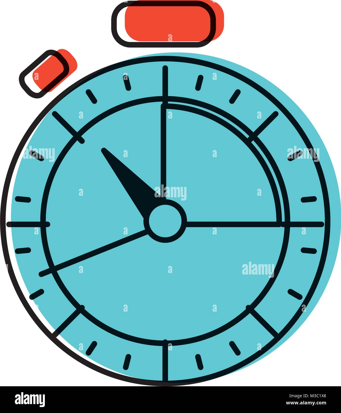 color chronometer timer object to measure clock Stock Vector Image ...