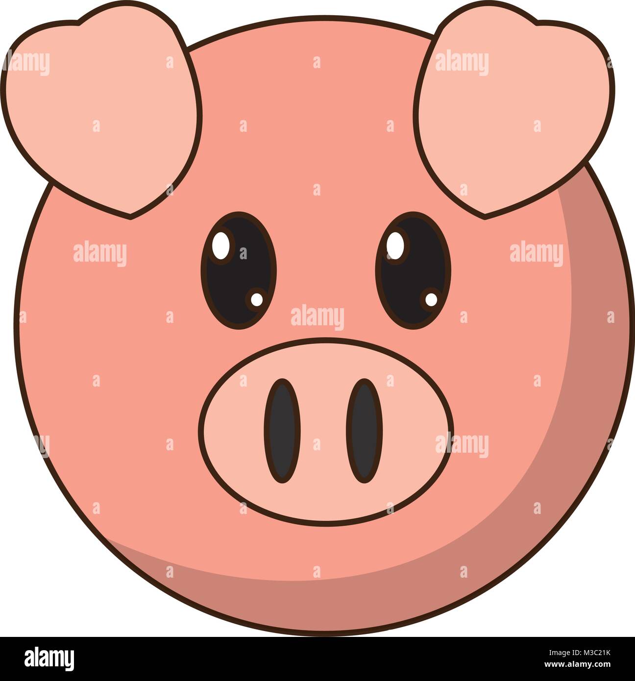 pig head cute animal character Stock Vector Image & Art - Alamy