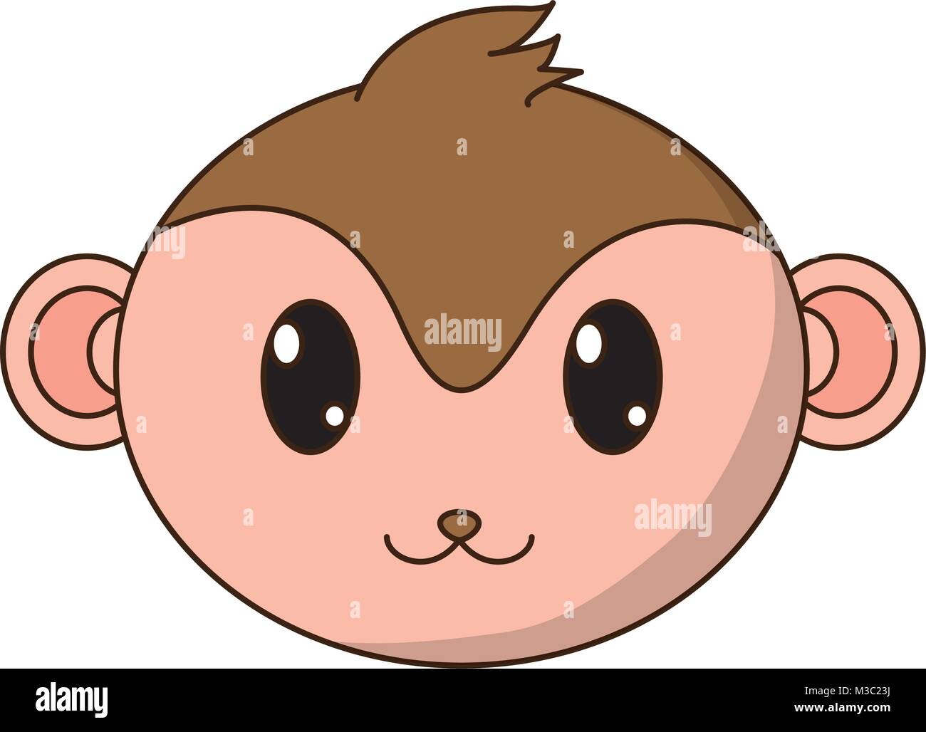 monkey head cute animal character Stock Vector Image & Art - Alamy