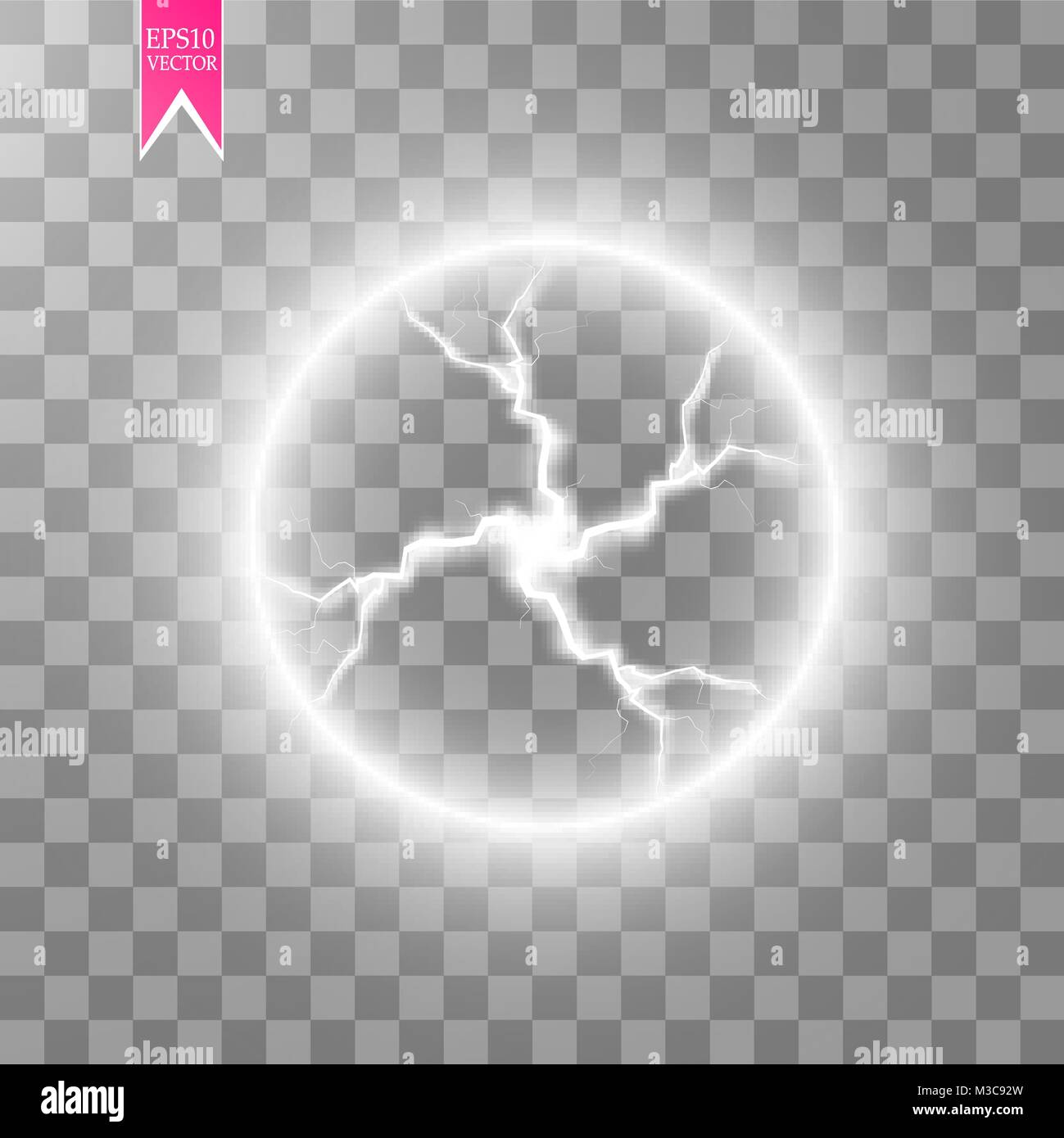 Transparent light effect of electric ball lightning. Magic plasma ball ...