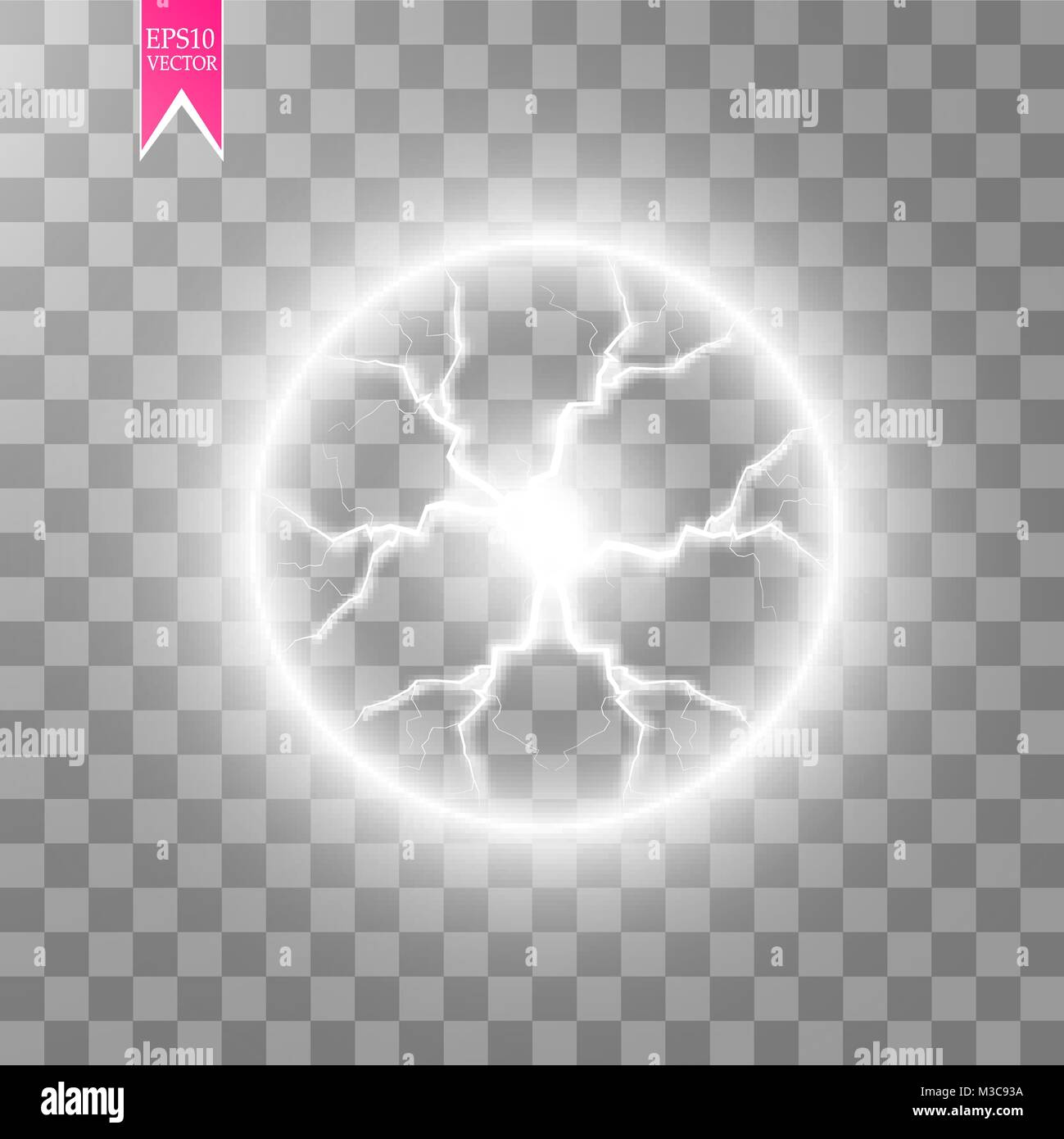 Transparent light effect of electric ball lightning. Magic plasma ball ...