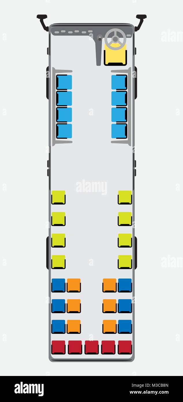 Seat Map of Metro or City Bus Vector and Illustration Stock Vector ...