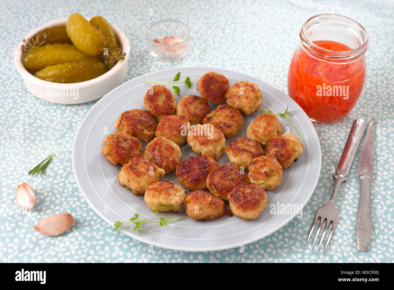 Fried minced meat balls Stock Photo - Alamy