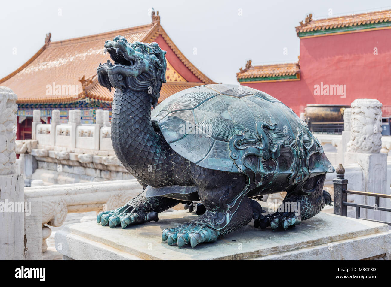 Statue of a turtle in the Forbidden City or Gugong, Beijing, China ...