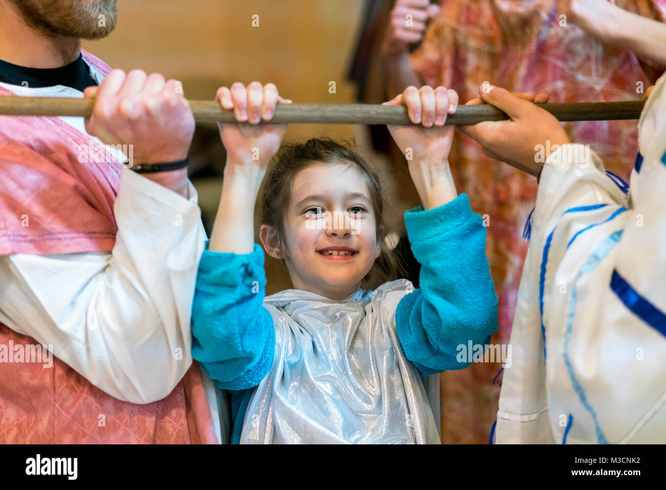 The girl is 8 years old on the crossbar Stock Photo - Alamy