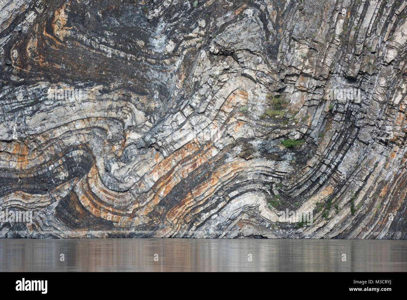 A detail of the rocks of Calico bluff in Yukon-Charley Rivers National ...