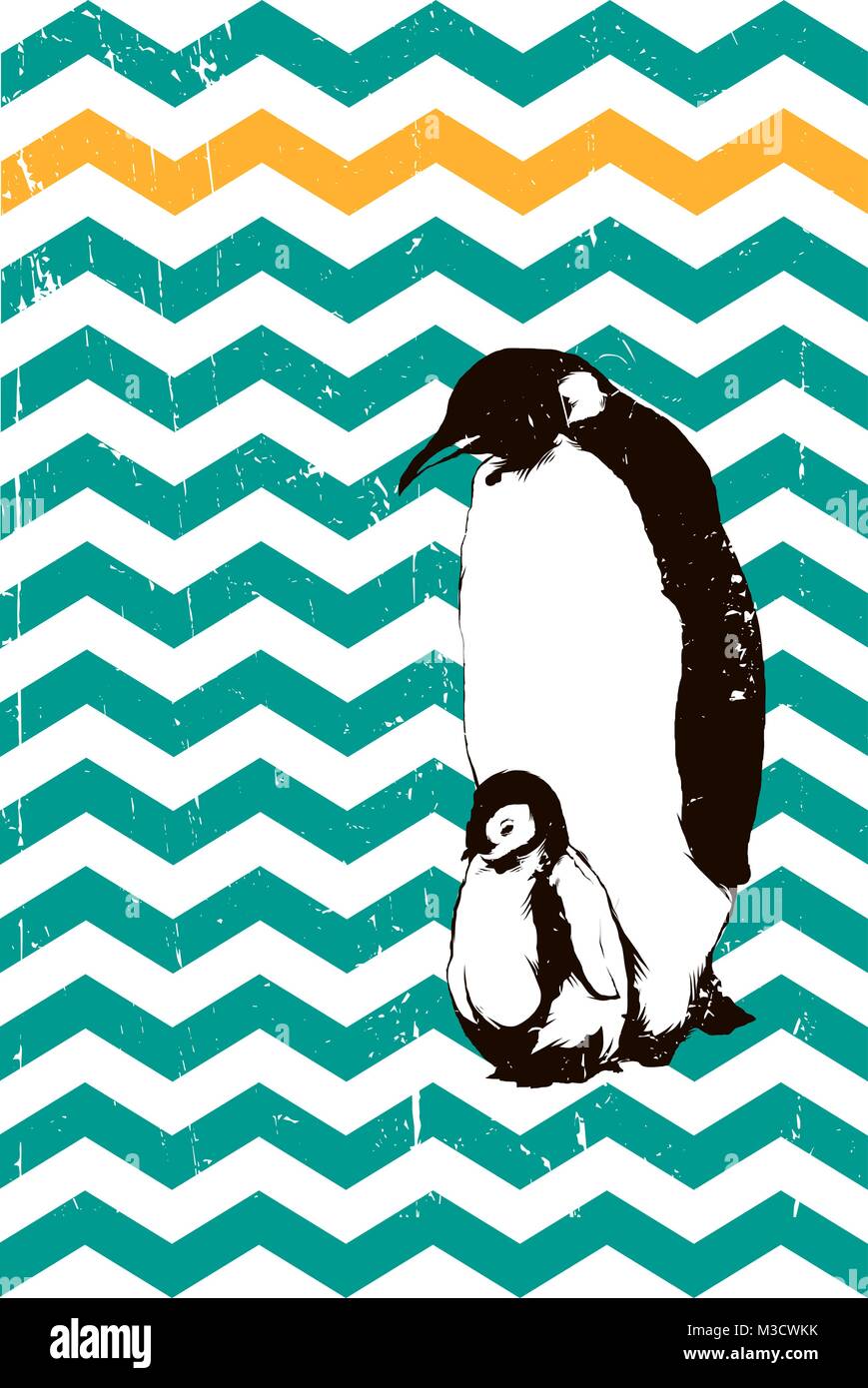 penguins baby and parent Stock Vector Image & Art - Alamy