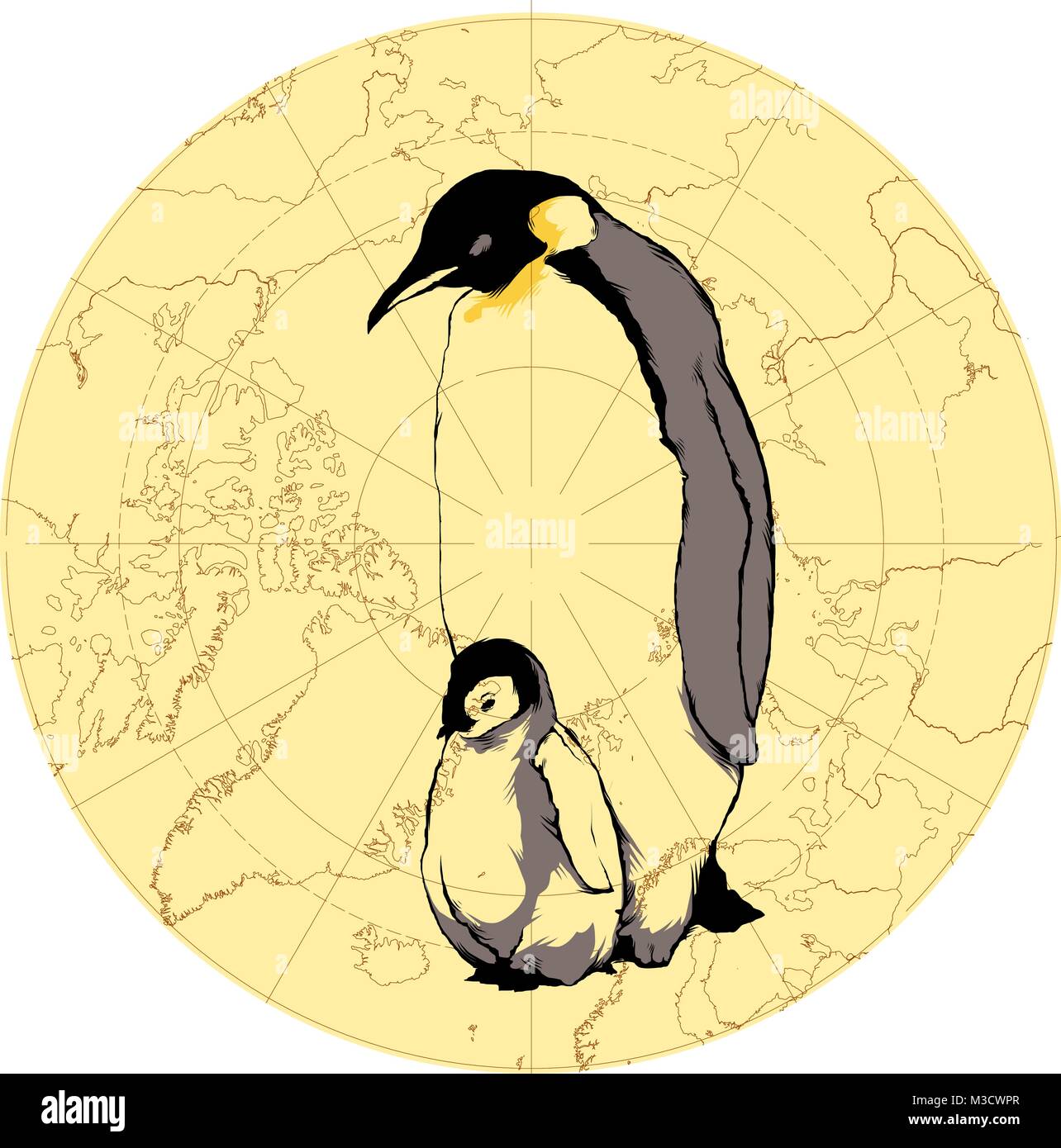 penguins baby and parent Stock Vector Image & Art - Alamy
