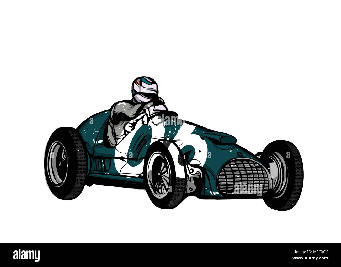 Vintage Race Car Illustration