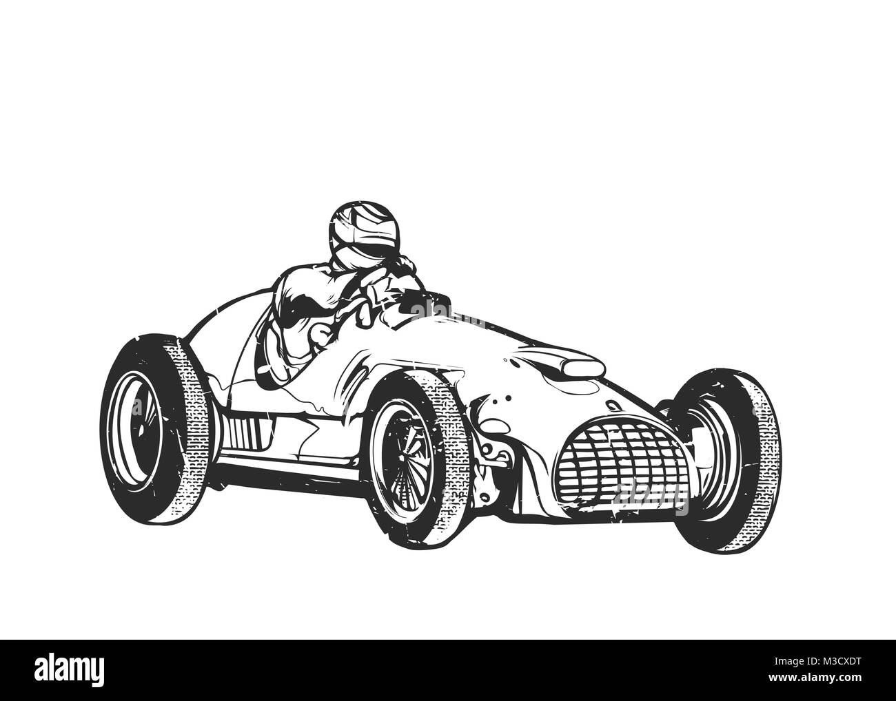 Vintage Race Car Illustration