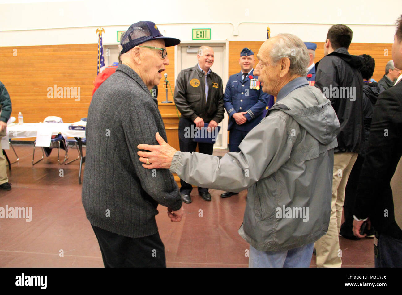 Vets after memorial ceremony Stock Photo - Alamy