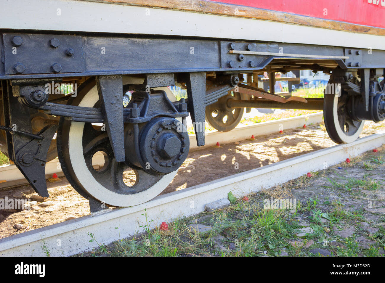 Old tram wheel close hi-res stock photography and images - Alamy