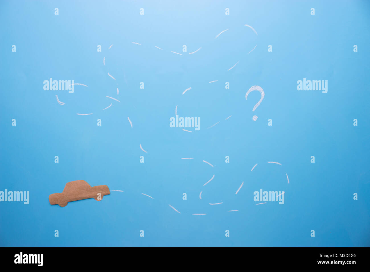 car and question mark on its way Stock Photo - Alamy