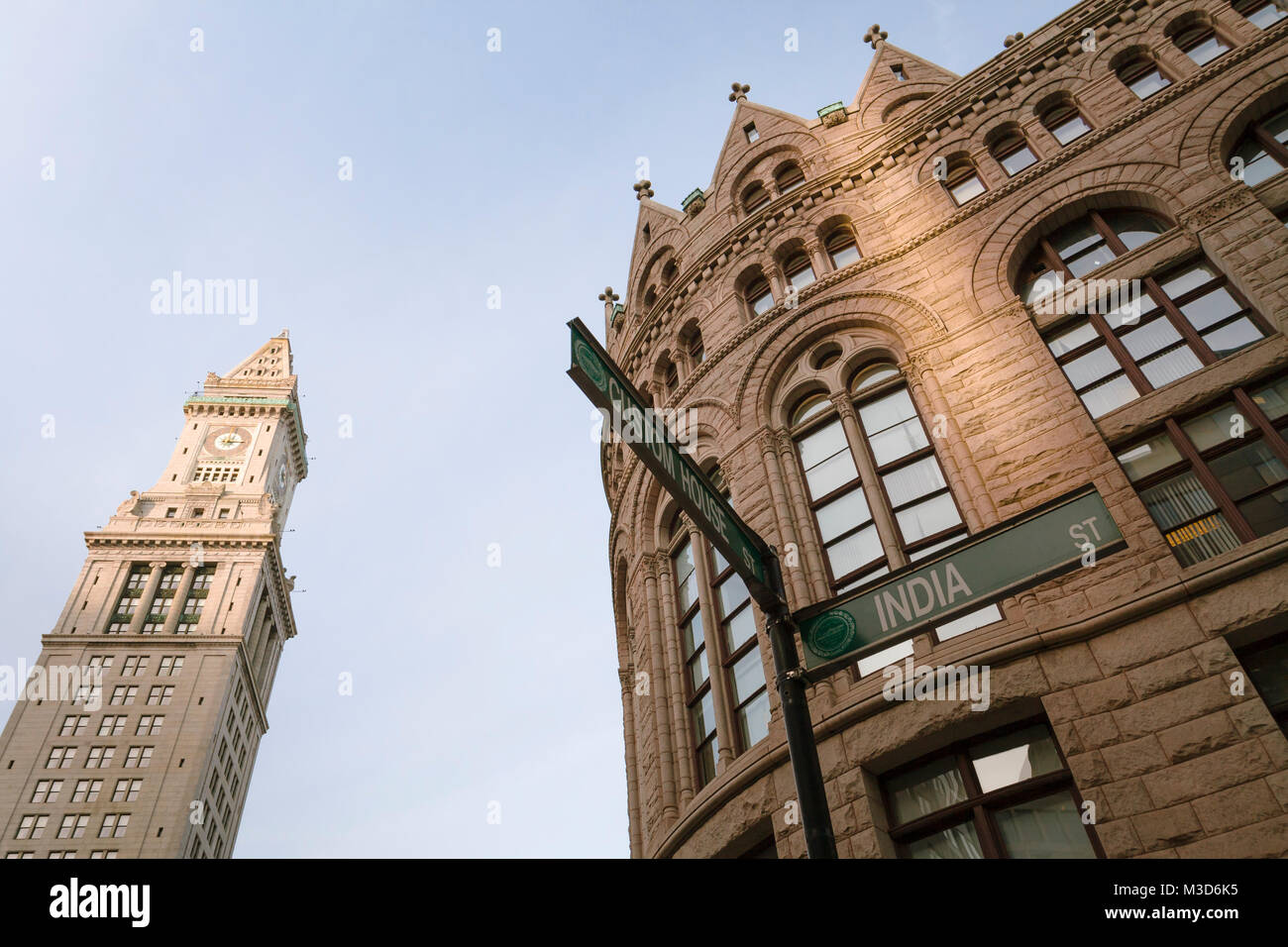 Two historic buildings in the Financial District of Boston ...