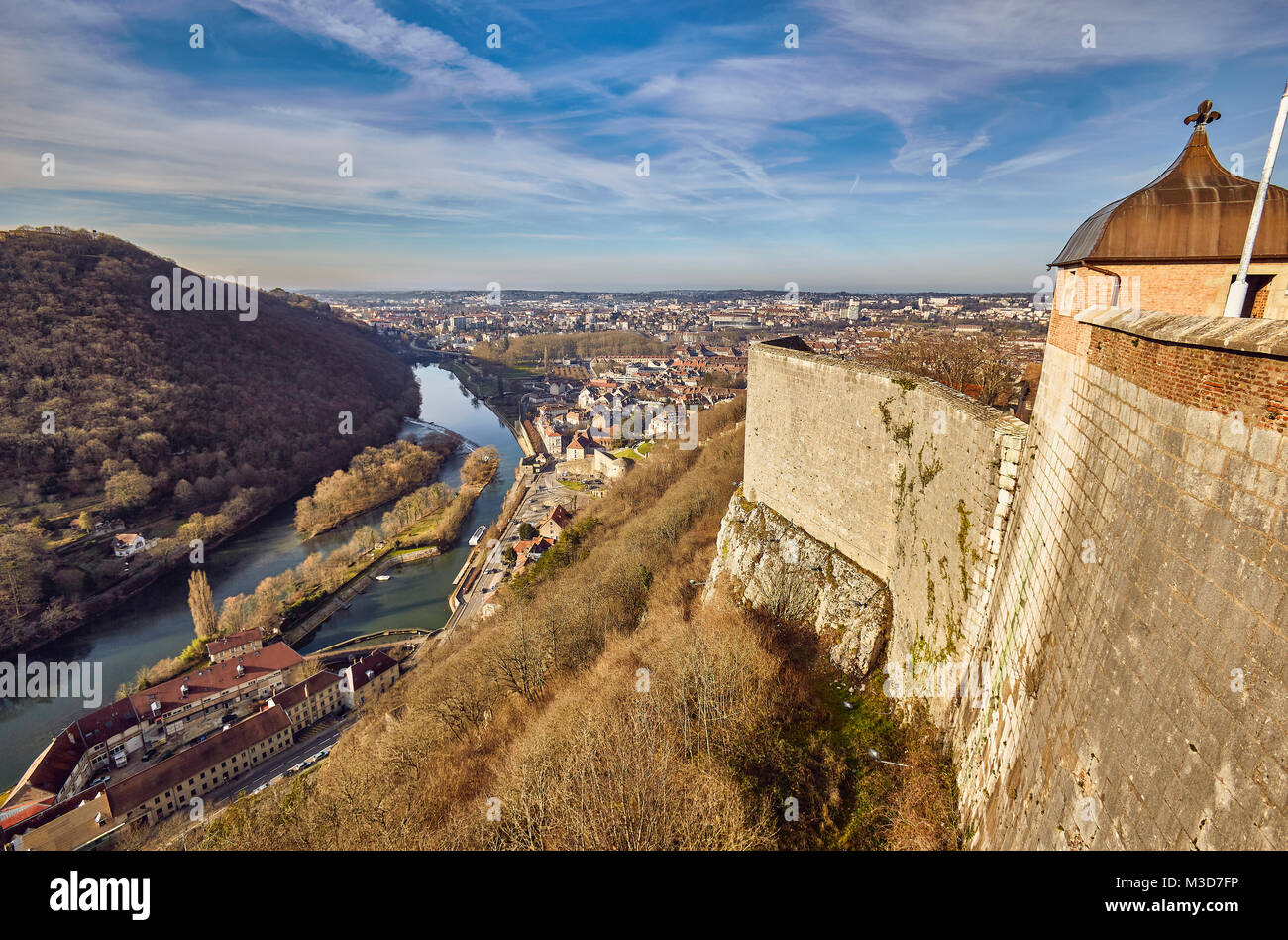 River Doubs view from the Citadel of Besançon, a 17th-century fortress ...