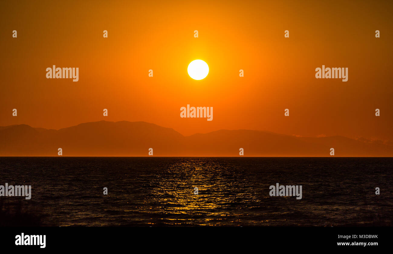 Sunset in Manolada, Greece Stock Photo - Alamy