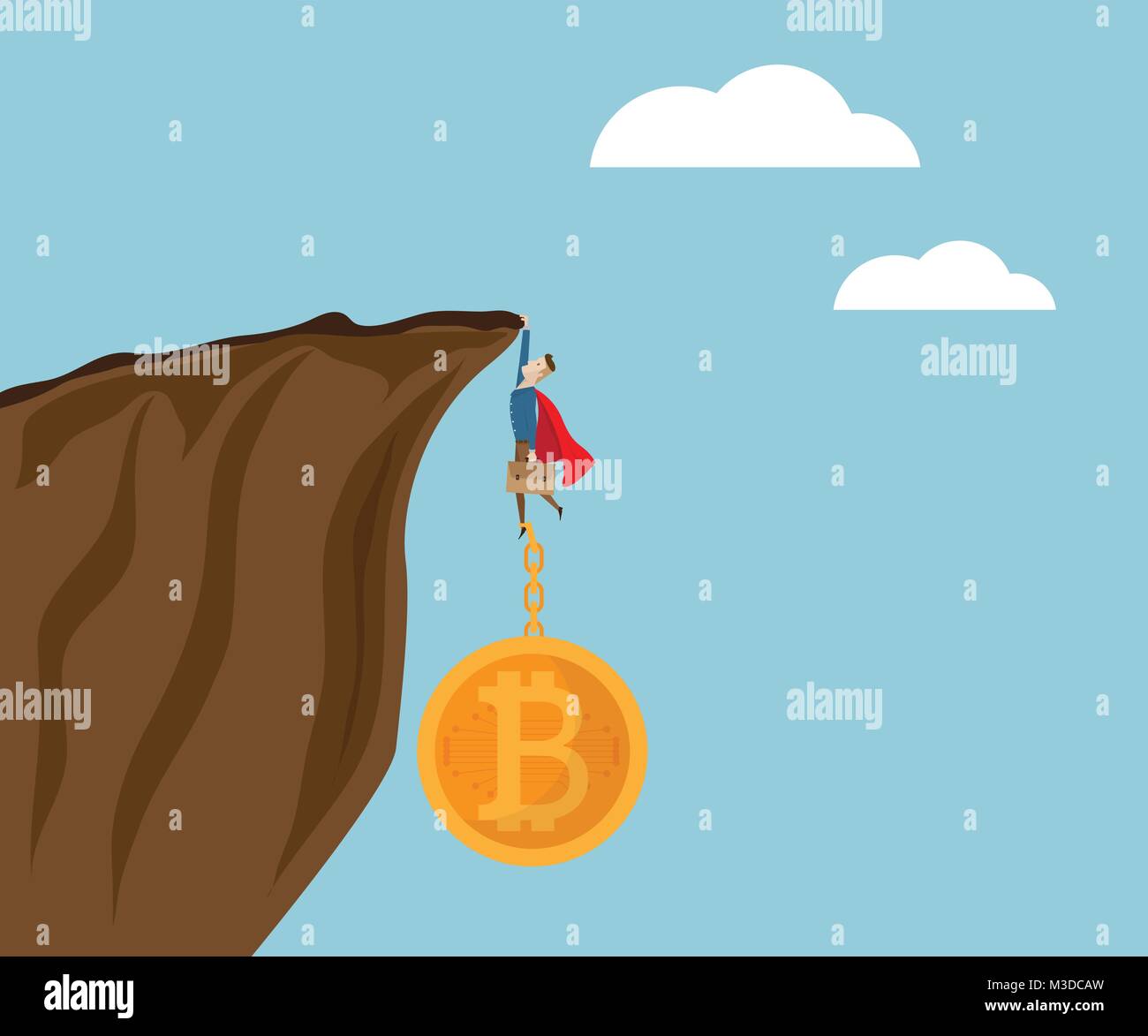 Hanging over cliff Stock Vector Images - Alamy