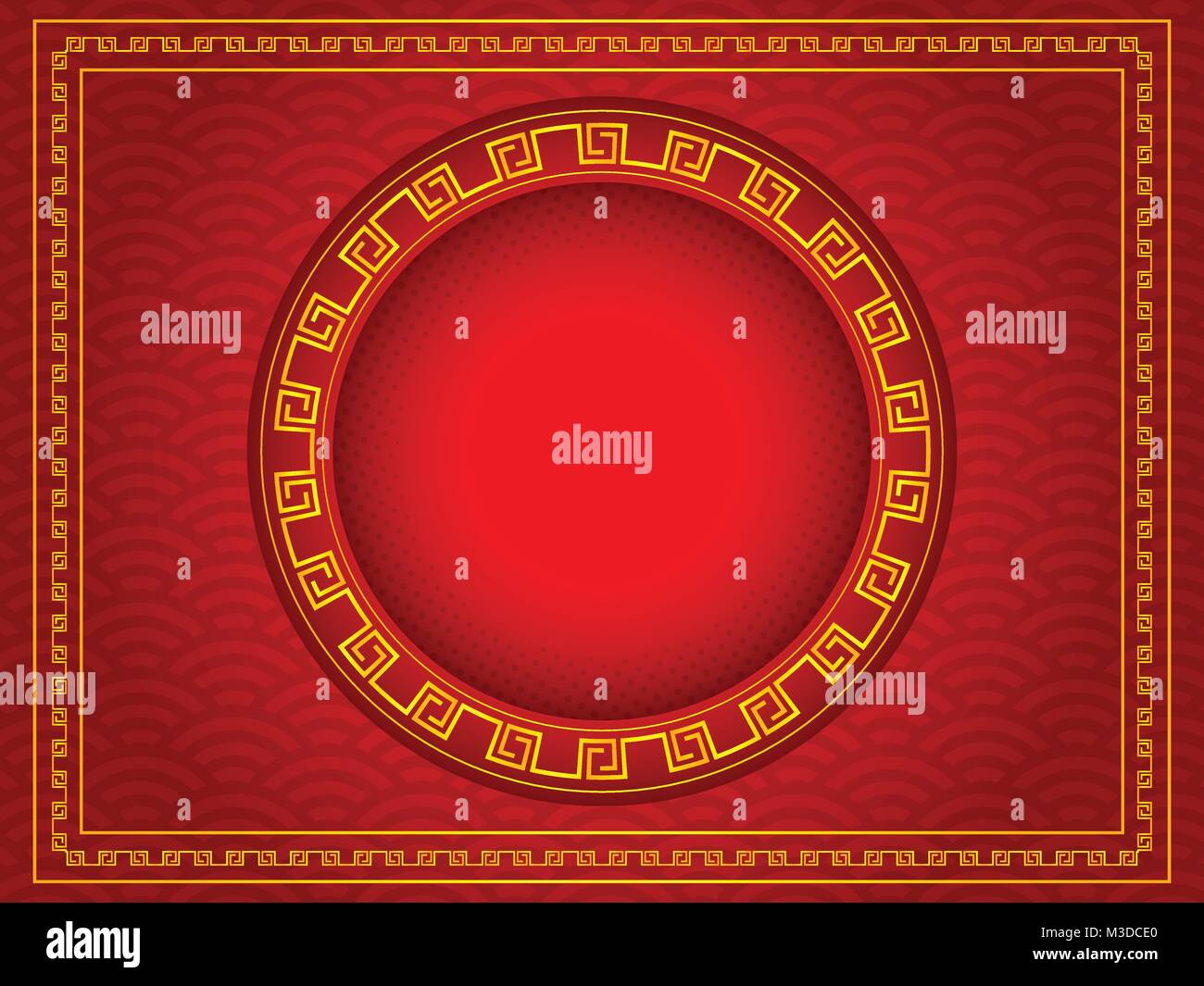illustration of abstract chinese background with circle copy space in ...