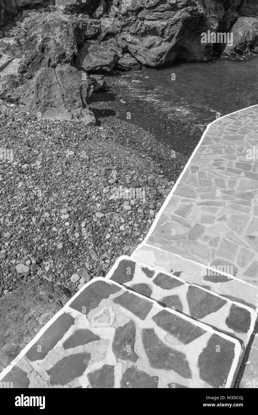 Path rocks beach Black and White Stock Photos & Images - Alamy