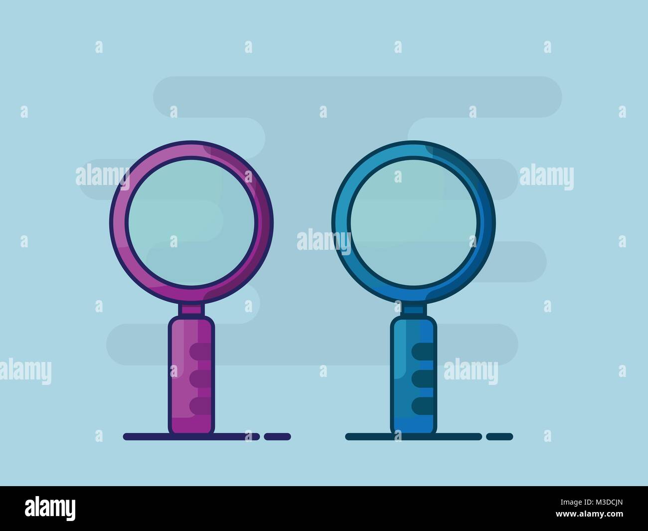 illustration of magnifying glass flat design vector background Stock ...