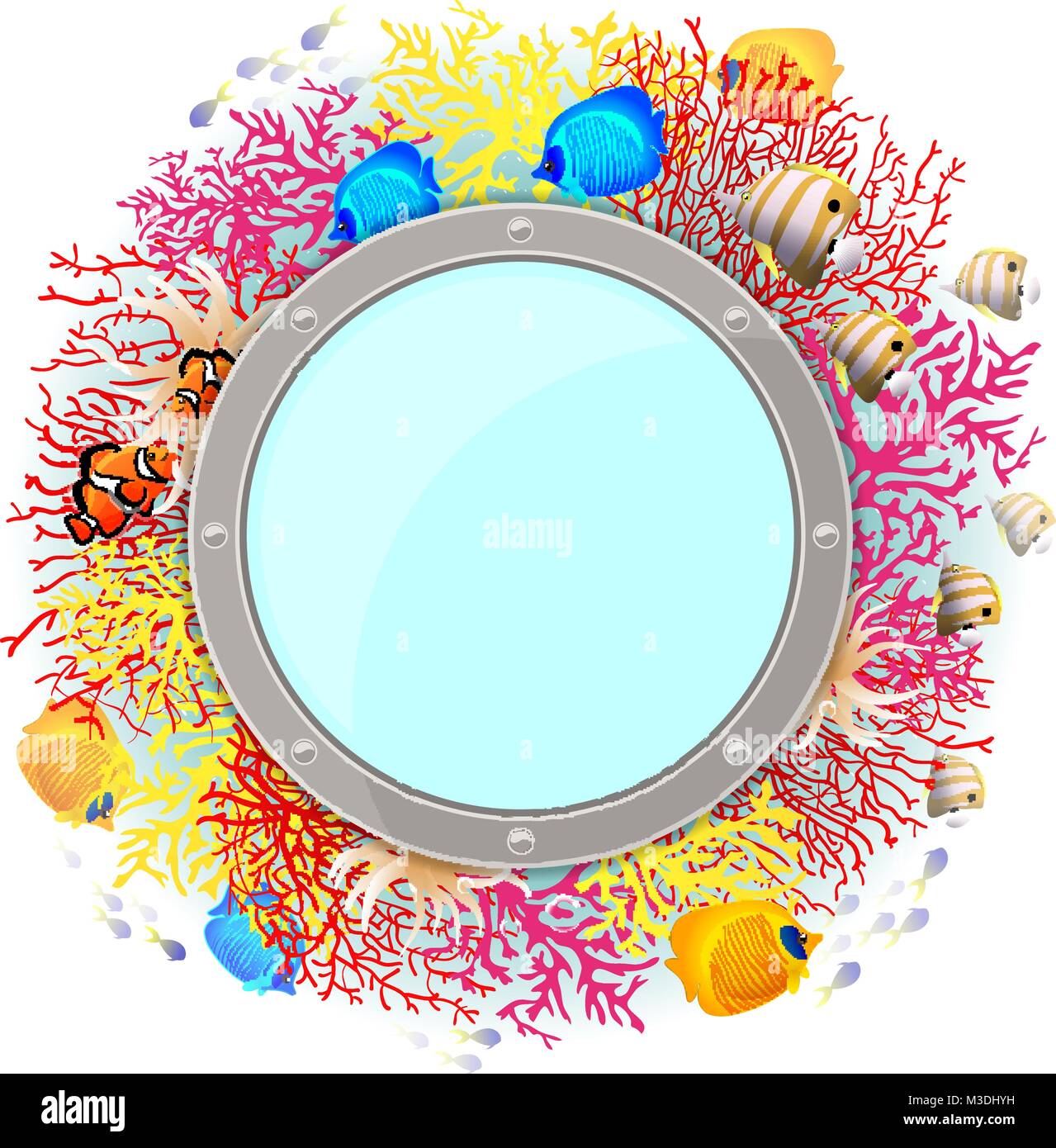 Marine life tropical fish coral Stock Vector Images - Alamy