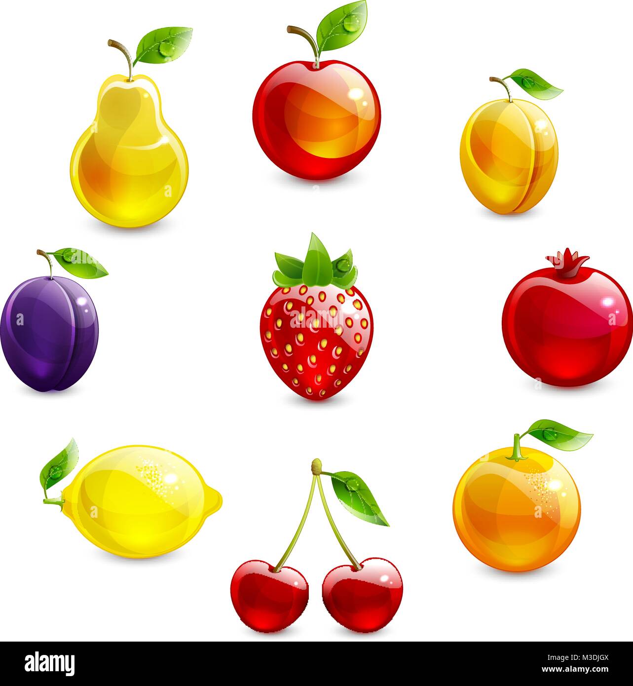 Set fruit orange apple Stock Vector Images - Alamy