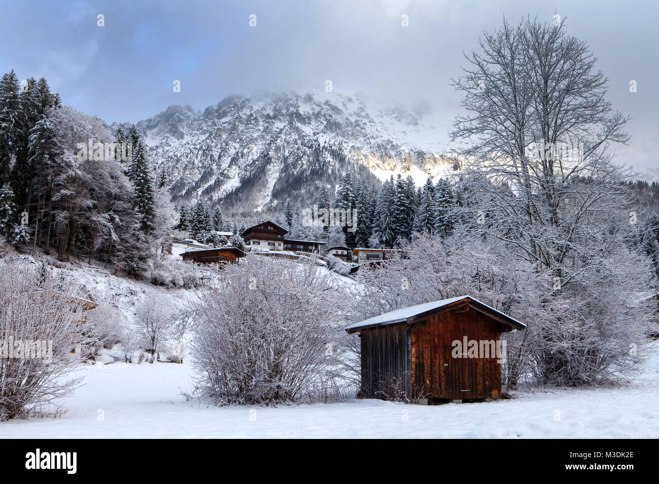 Heavy snow over village weather hi-res stock photography and images - Alamy