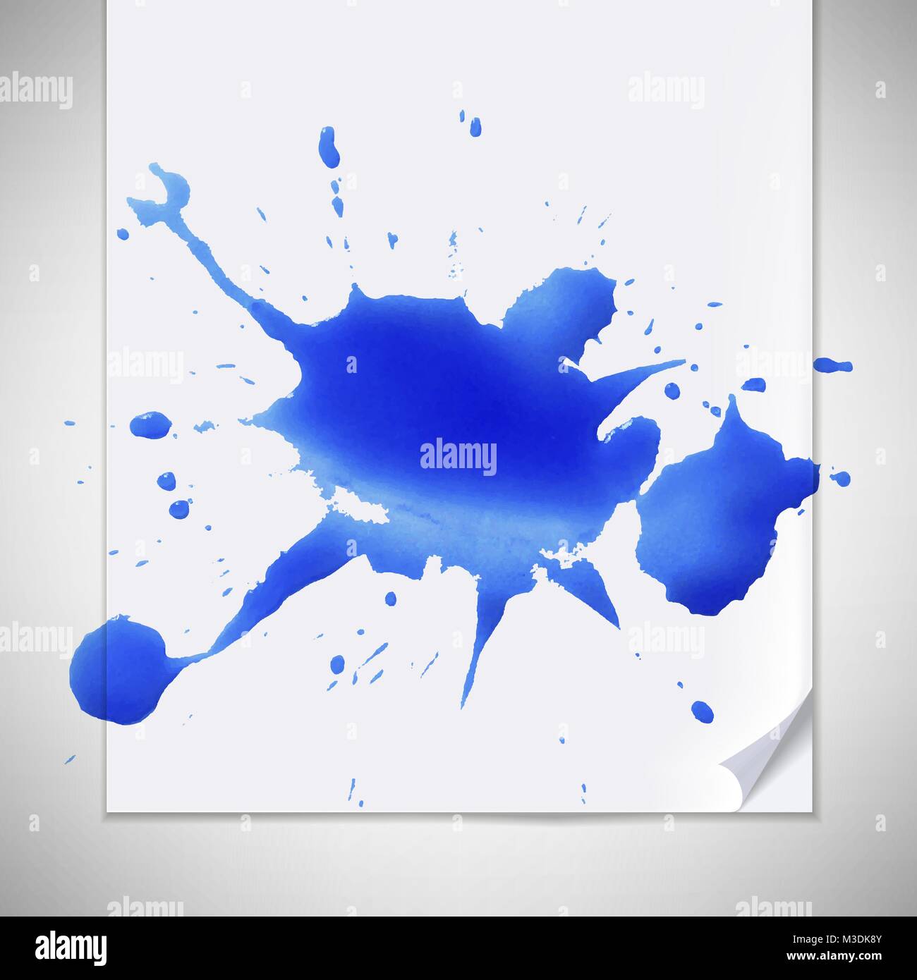 watercolor splash on a white sheet of paper Stock Vector Image & Art ...