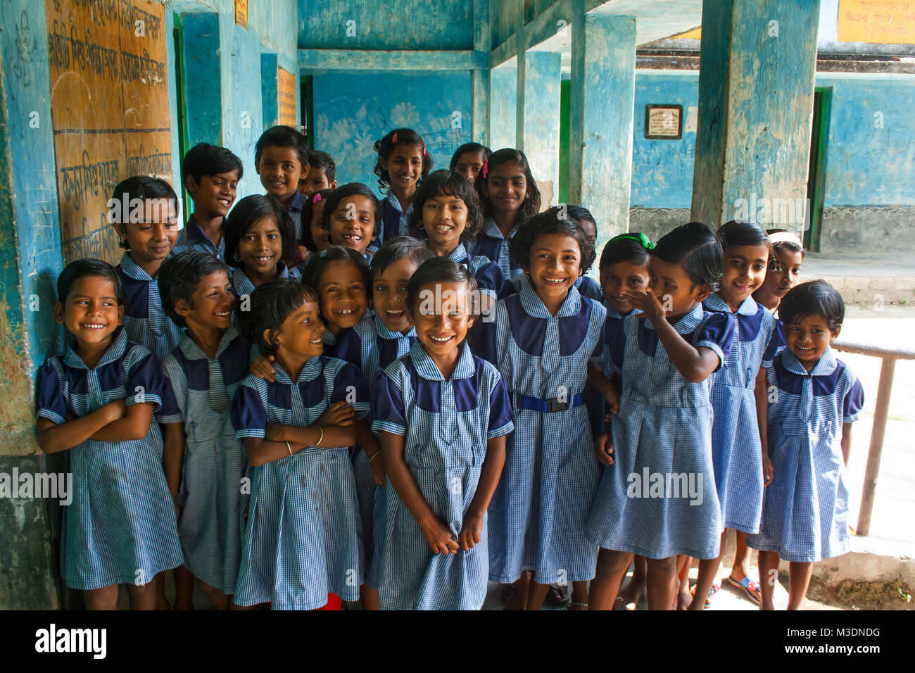 Group of students in a school in rural areas of West Bengal Stock Photo ...
