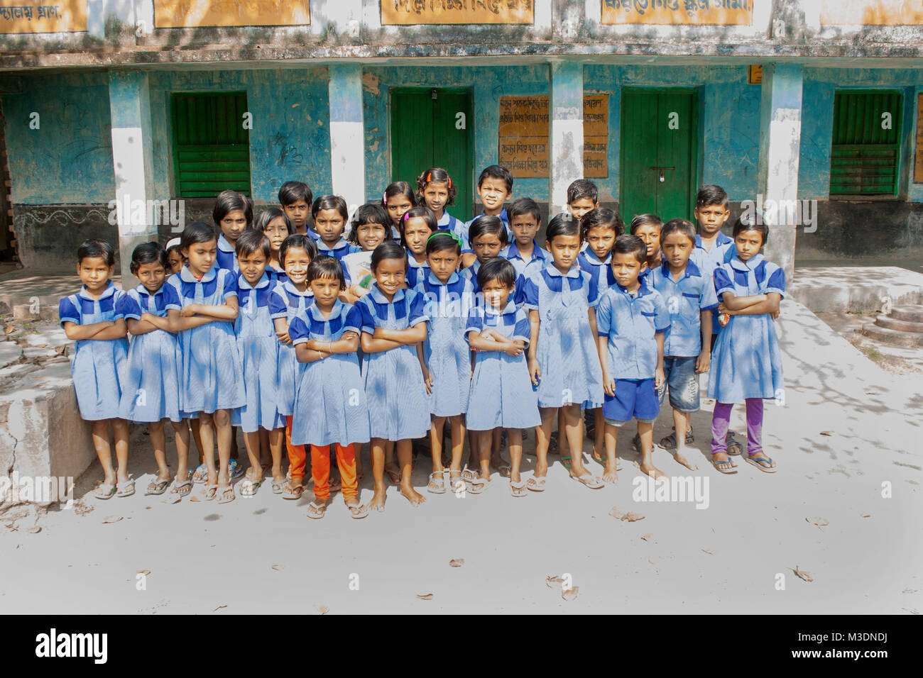 Group of students in a school in rural areas of West Bengal Stock Photo ...